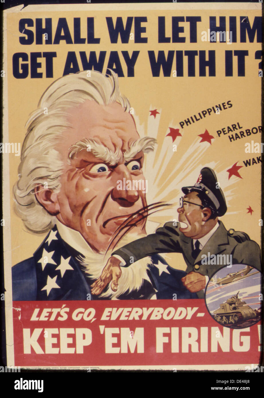 This propaganda poster from the World War II era urges Americans to ...