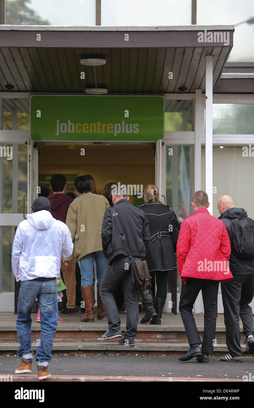 Job centre queue hi-res stock photography and images - Alamy