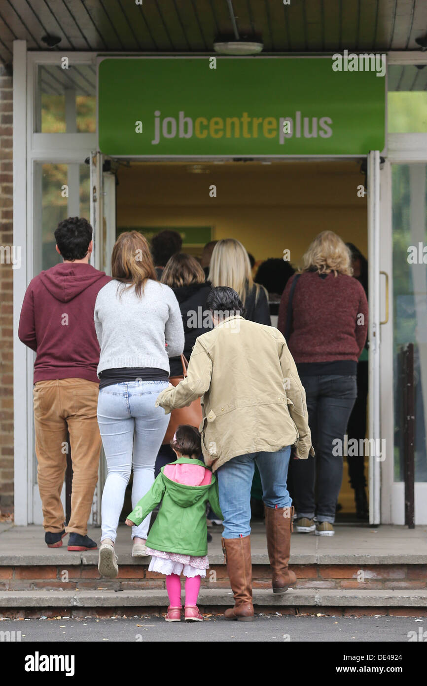 Job centre queue hi-res stock photography and images - Alamy