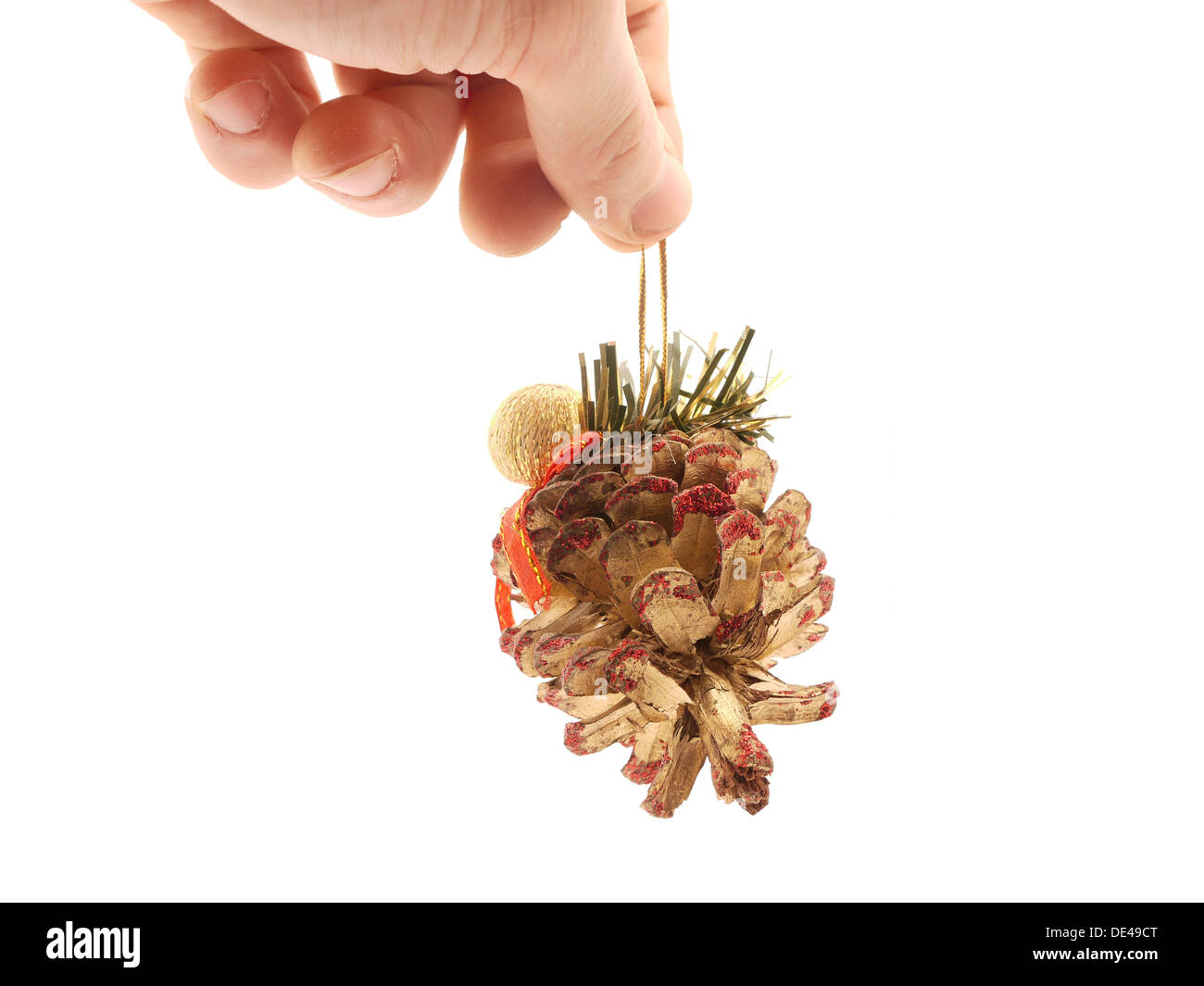 The cone - a fur-tree toy on a white background Stock Photo - Alamy