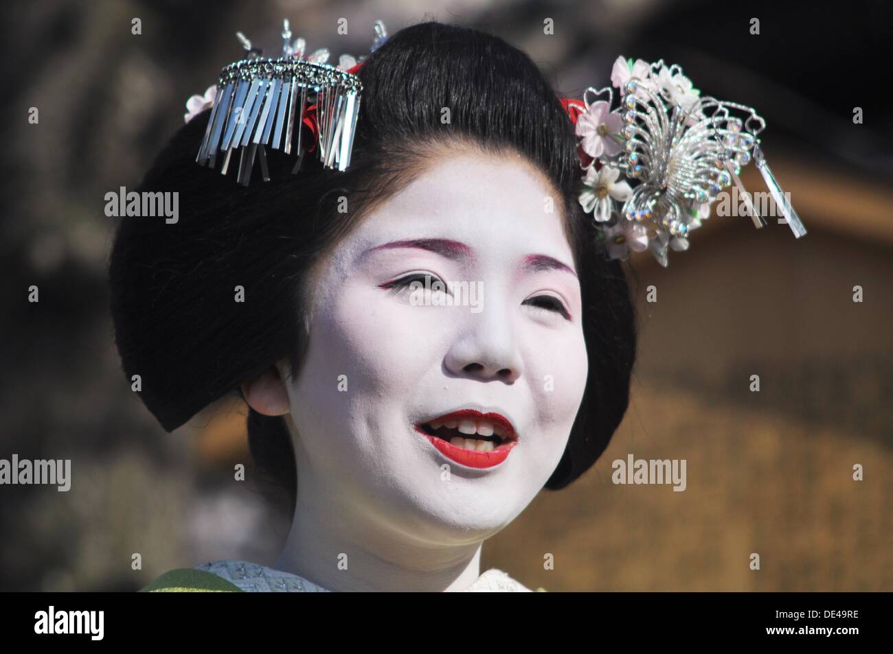 Portrait apprentice geisha maiko white hi-res stock photography and ...