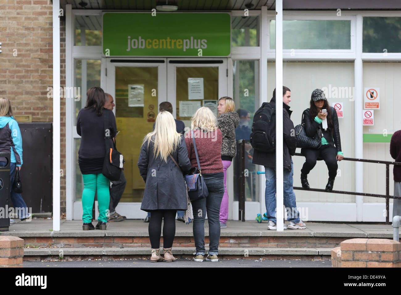 Job centre queue hi-res stock photography and images - Alamy