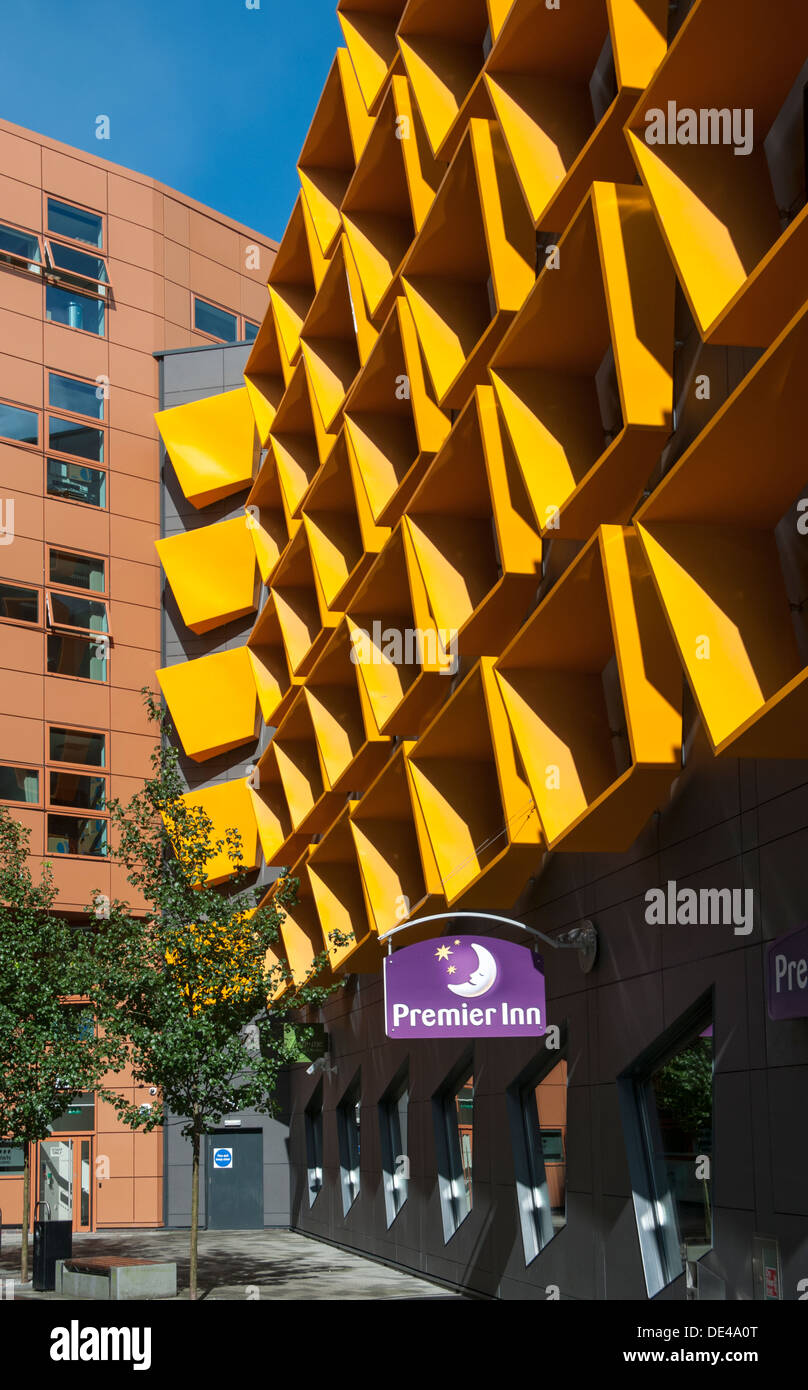 Windows of the Premier Inn building, Knowsley Place, Bury, Greater ...