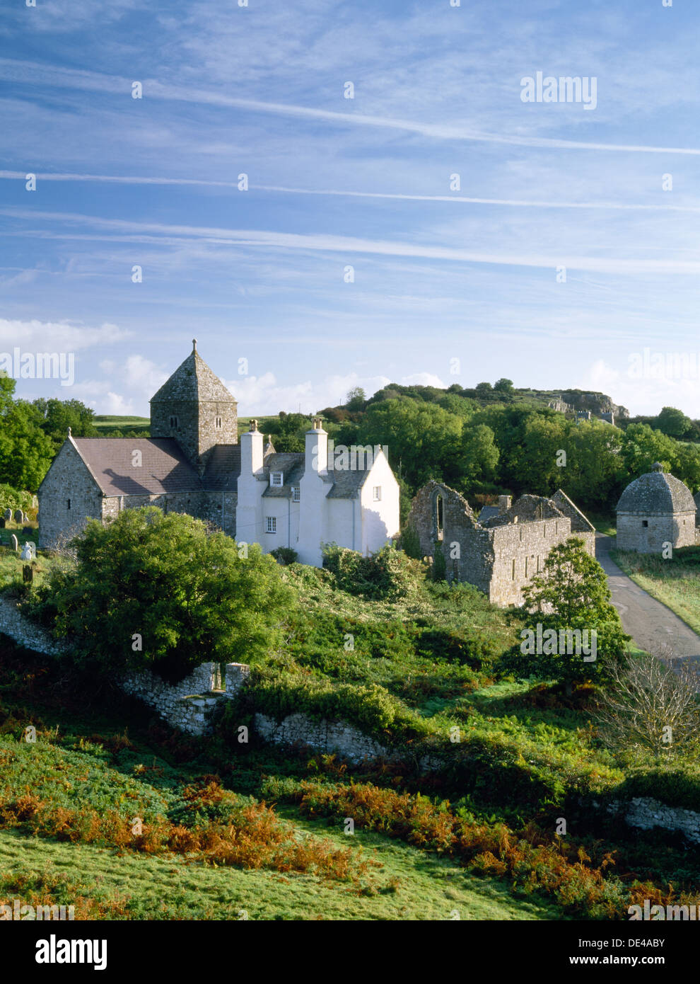 Penmon Priory, Anglesey: St Seiriol's C12th/13th church with the former ...