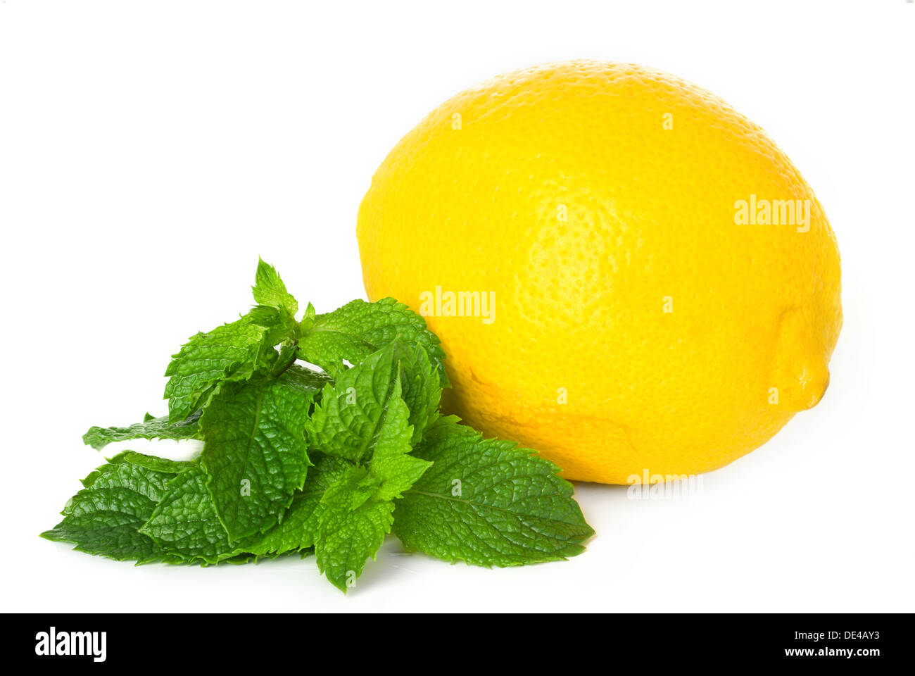 Food background lemon mint Cut Out Stock Images & Pictures - Alamy