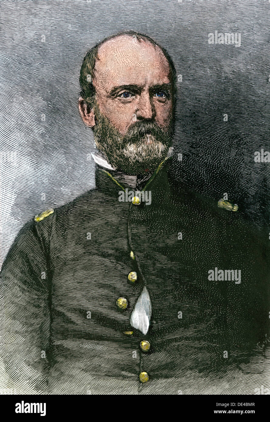 Confederate General Lewis Armistead, US Civil War. Hand-colored woodcut ...