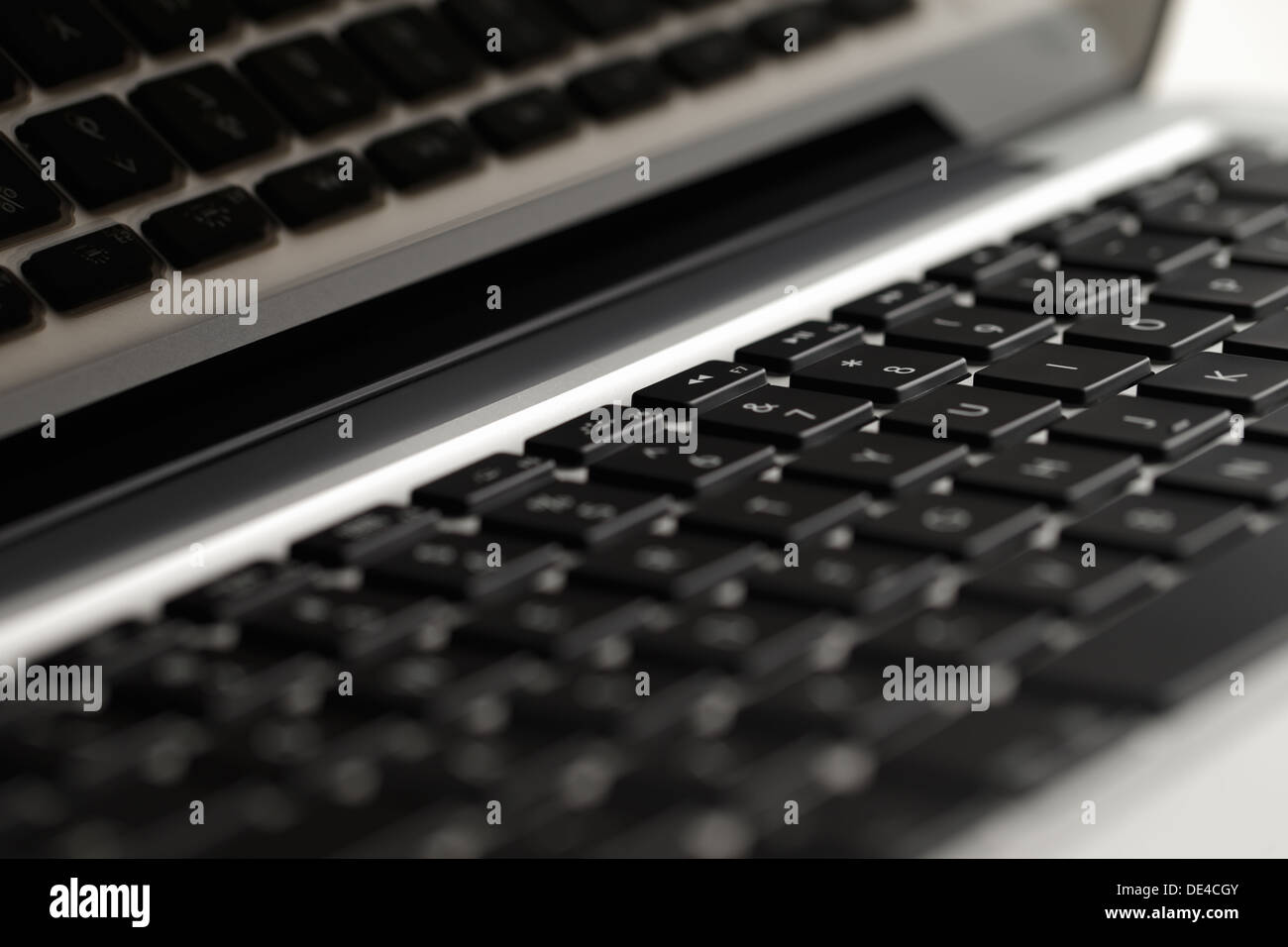A close-up of a keyboard of a beautifully designed modern laptop ...