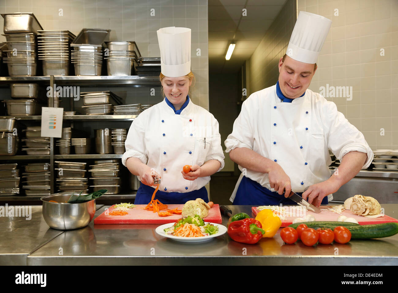 Moers, Germany, trainee and assistant chef Beikoechin Stock Photo - Alamy