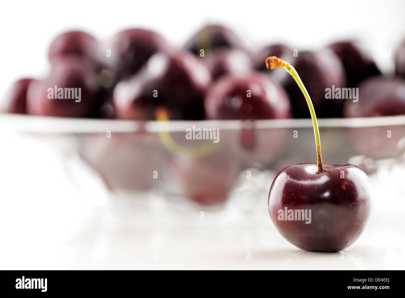 A organic fresh cherry on a white background Stock Photo - Alamy