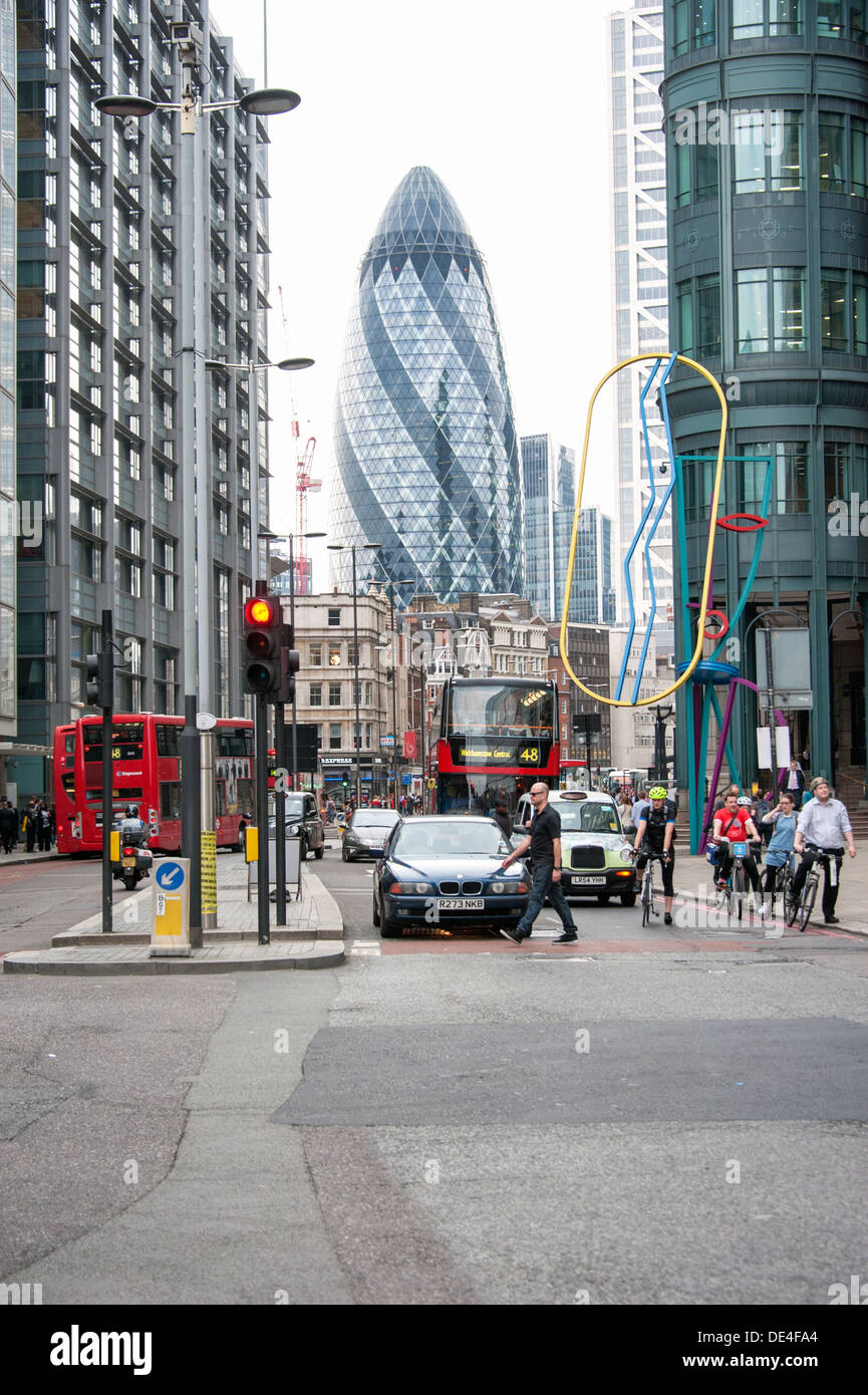 Bishopsgate, The Gherkin, Sir Norman Foster Stock Photo - Alamy