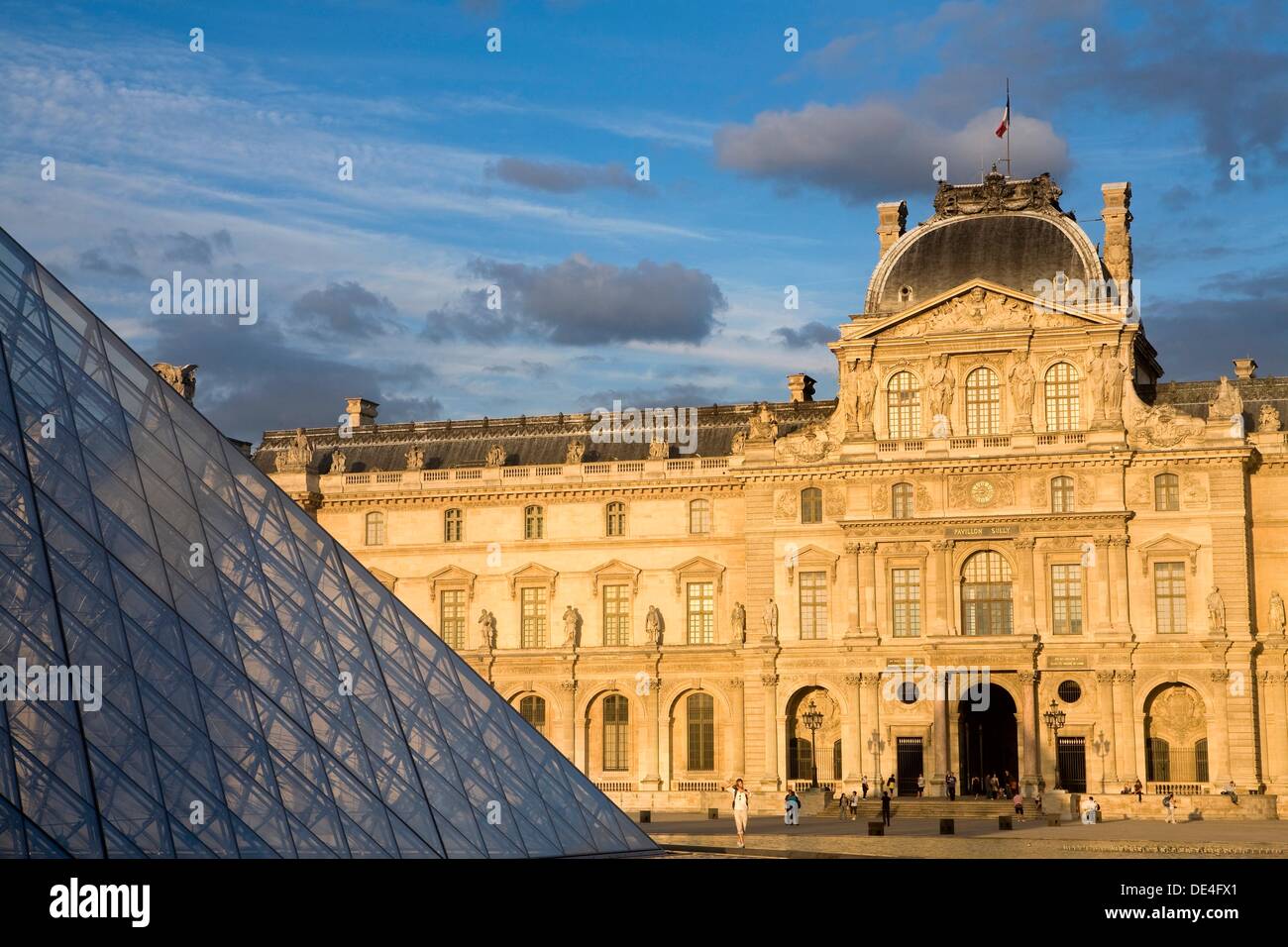 Glass pyramid and Palais du Louvre, nowadays Louvre museum, listed as ...