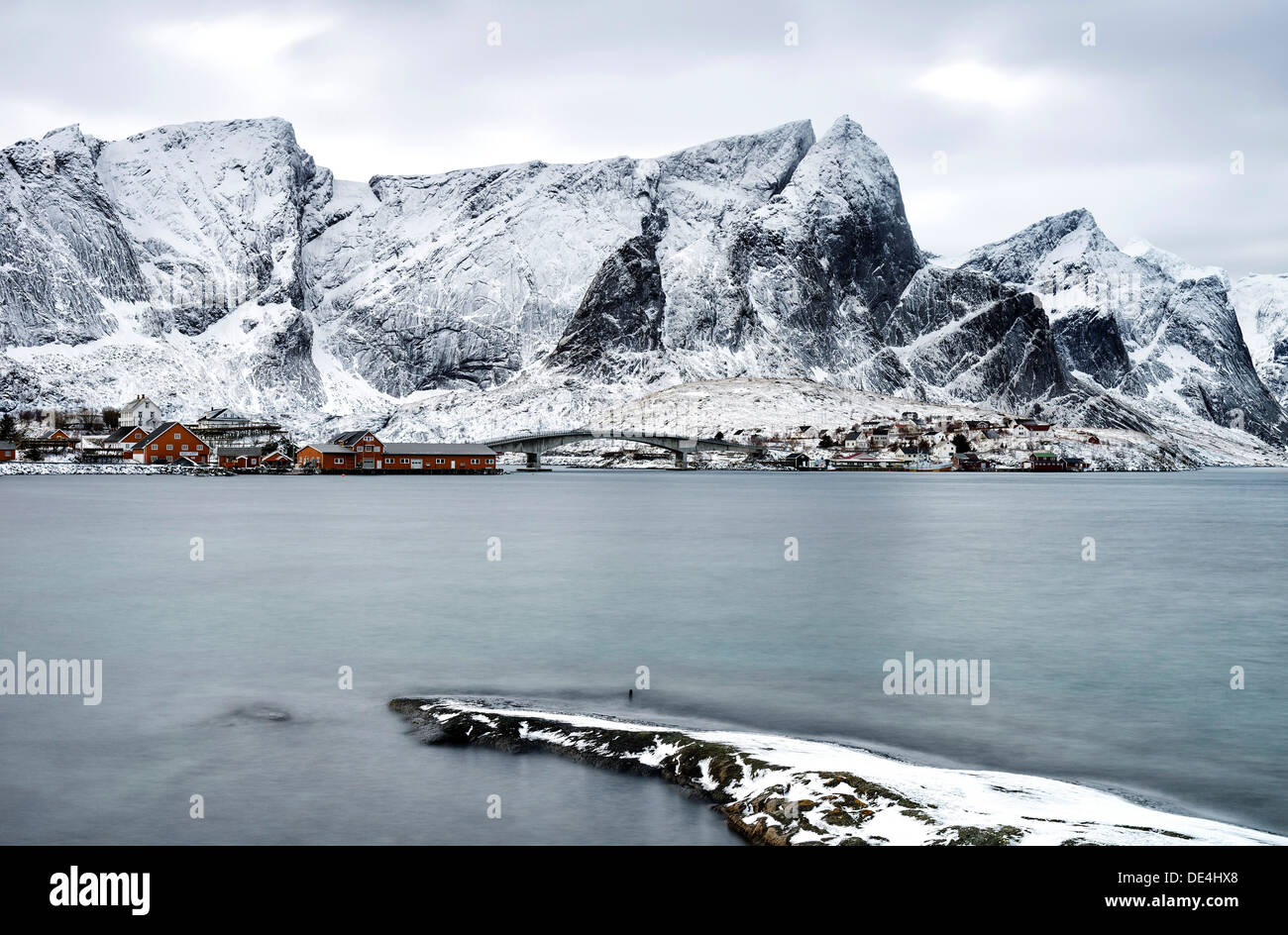 A view of Rorbus at Sakrisoy on the Lofoten islands with Navaren in the ...