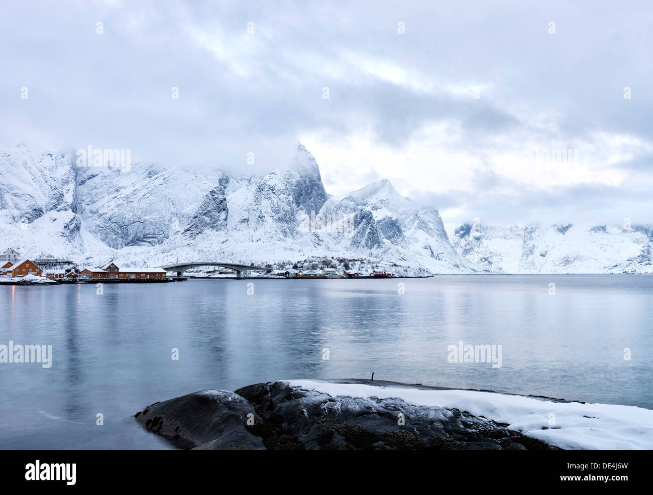 A view of Rorbus at Sakrisoy on the Lofoten islands with Navaren in the ...