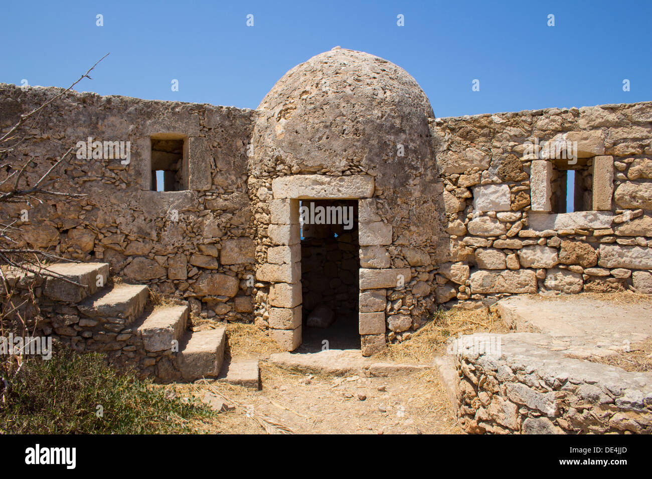 A sentry post at the Fortezza fortress site at Rethymno in northern ...