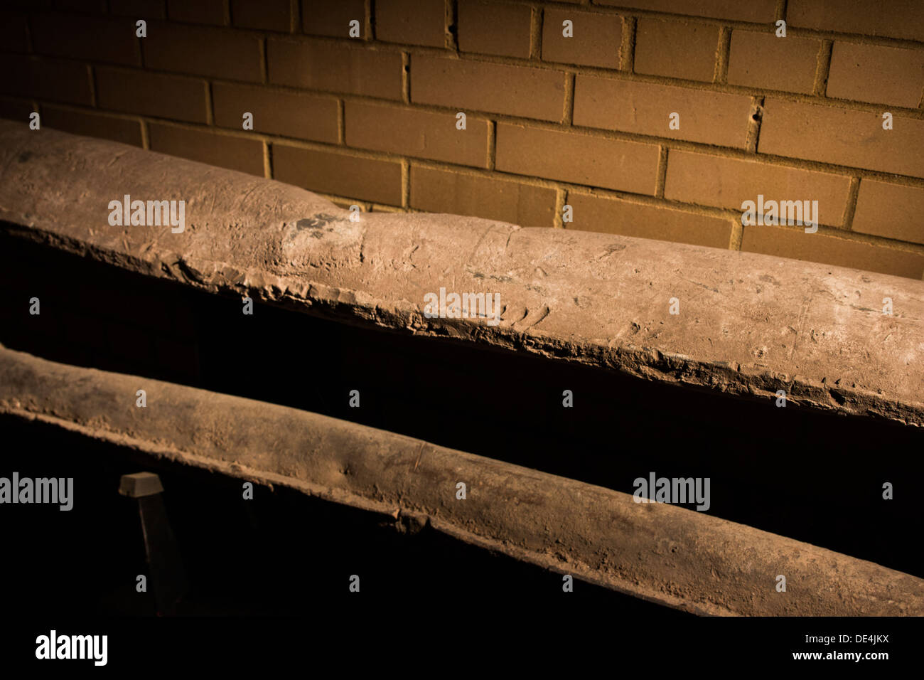 Roman pipes, excavated from the Roman baths complex seen at the Roman ...