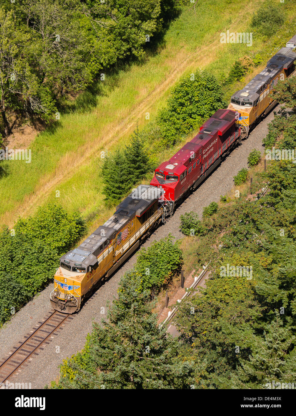 Aerial view railroad usa hi-res stock photography and images - Alamy
