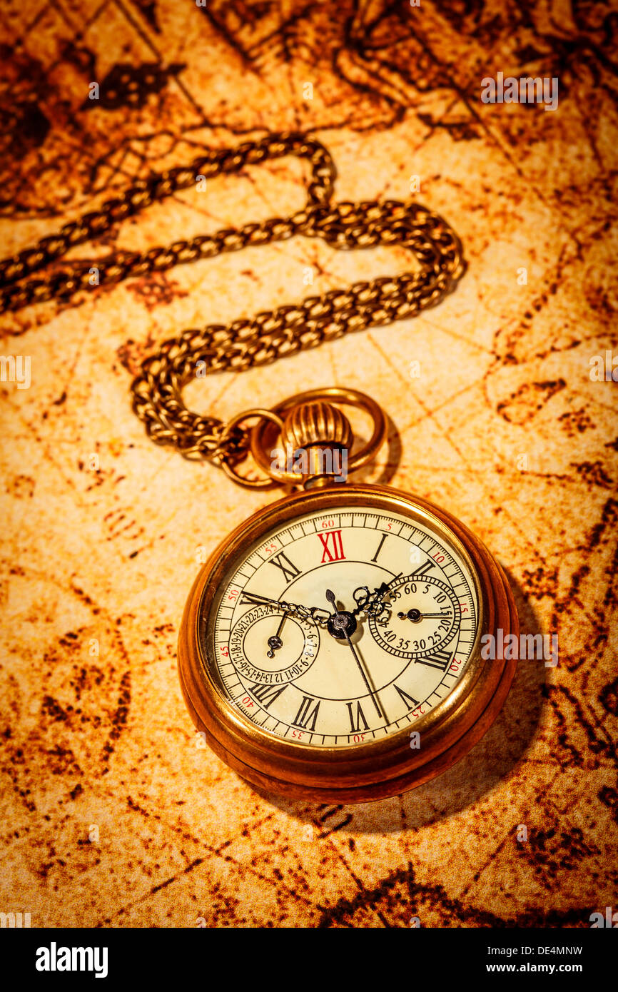 Vintage still life. Antique pocket watch Stock Photo - Alamy