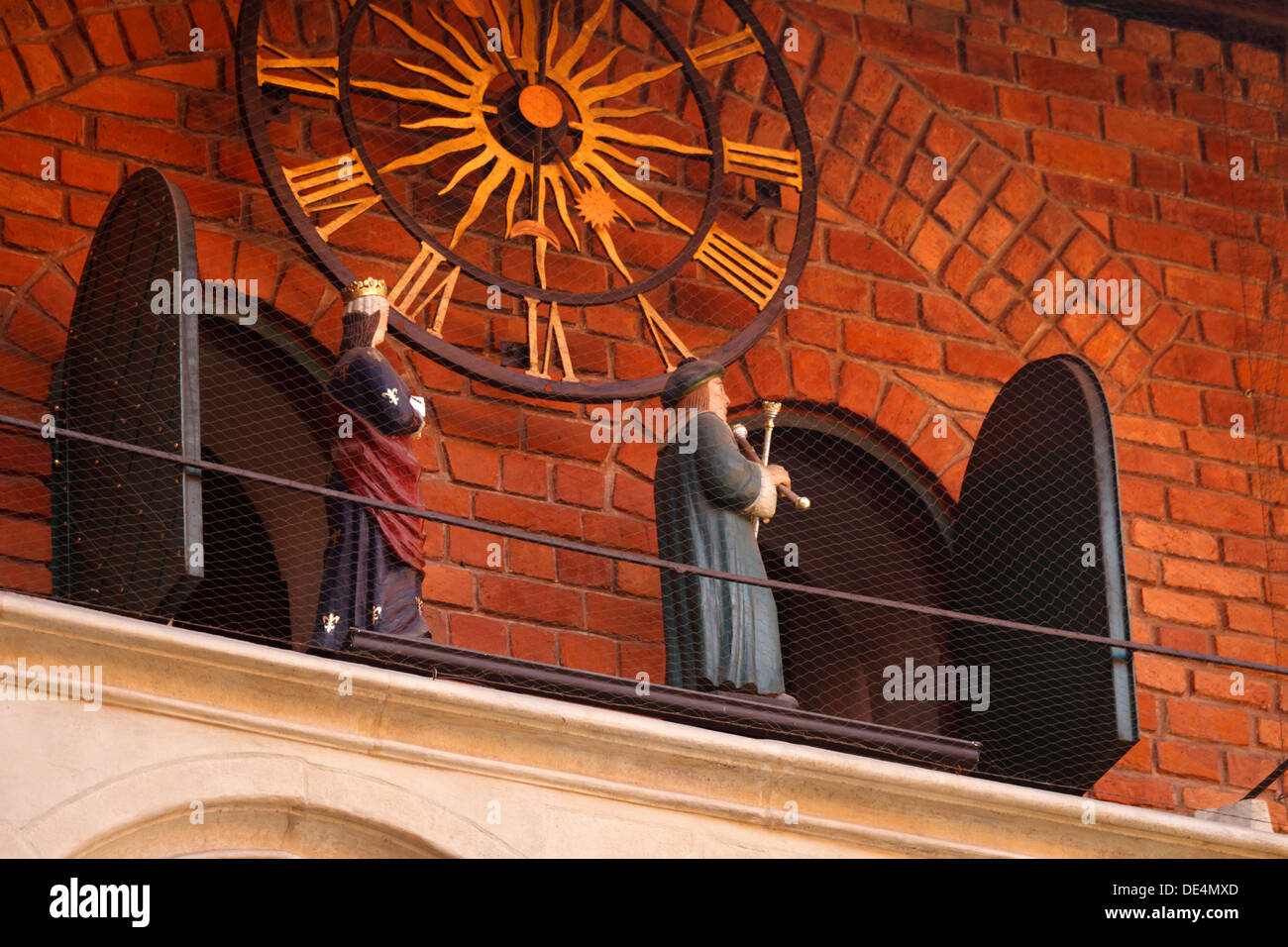 Clock with moving figures at courtyard of Collegium Maius, the oldest ...