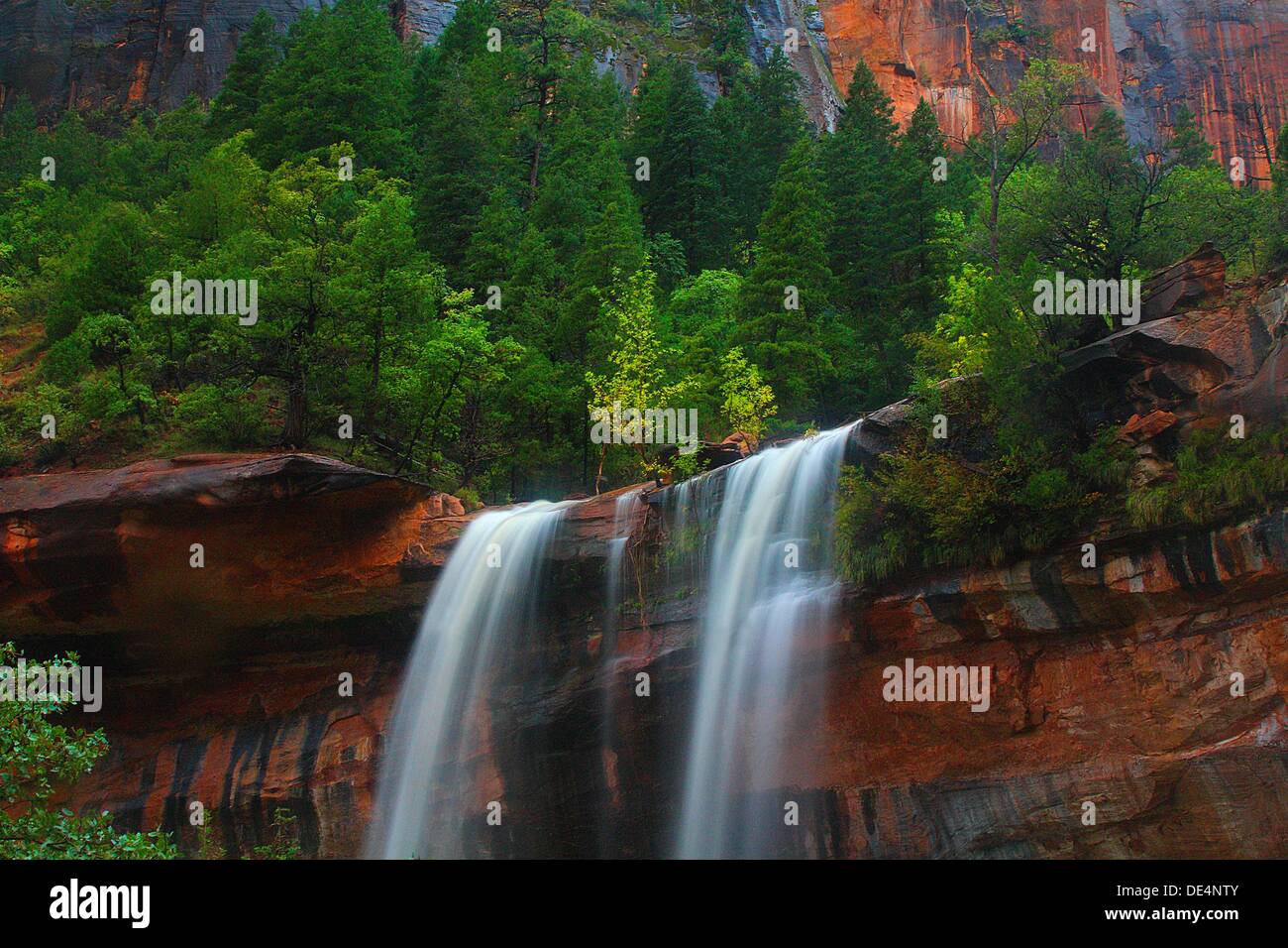 Emerald Pools Waterfalls Zion National Park High Resolution Stock ...