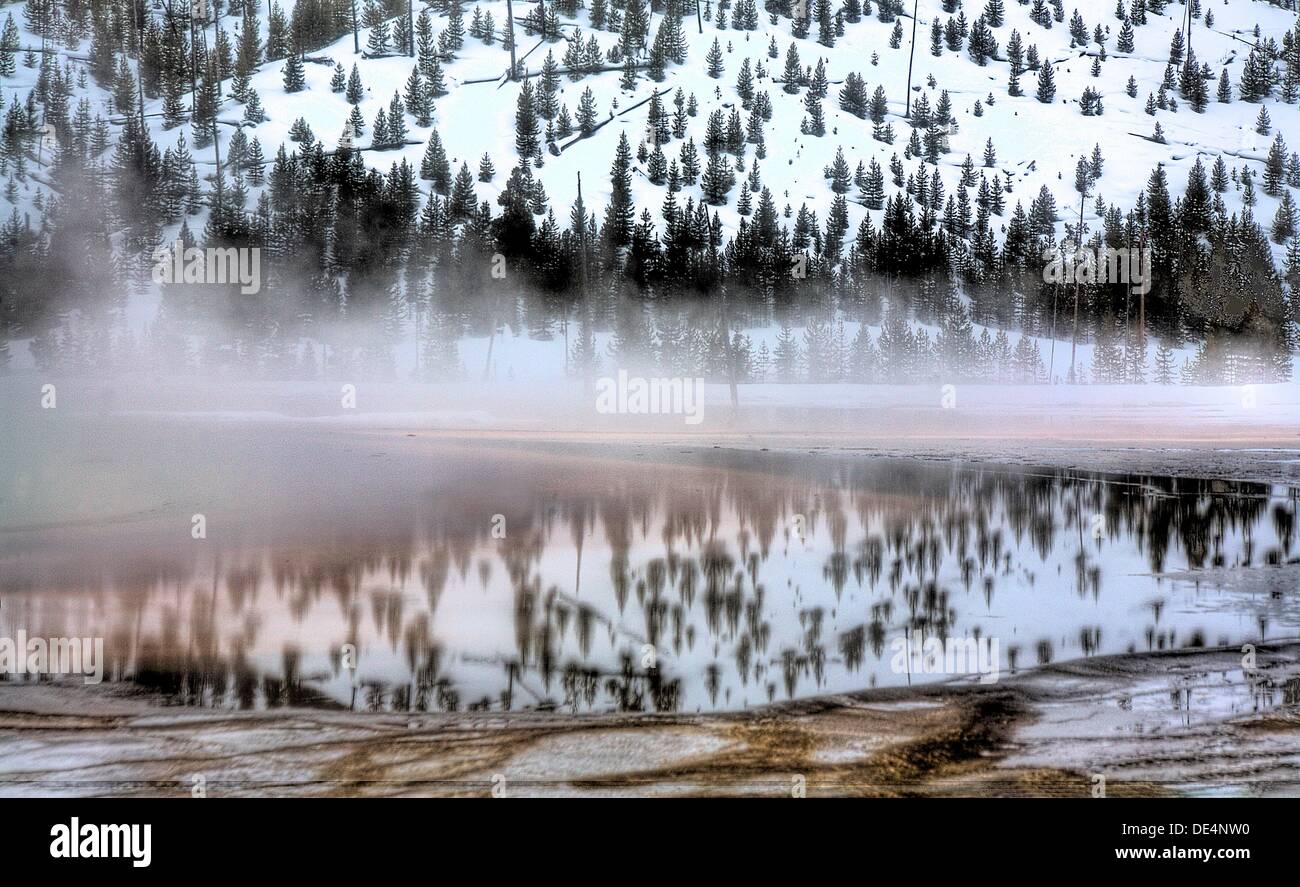 Grand prismatic spring winter hi-res stock photography and images - Alamy