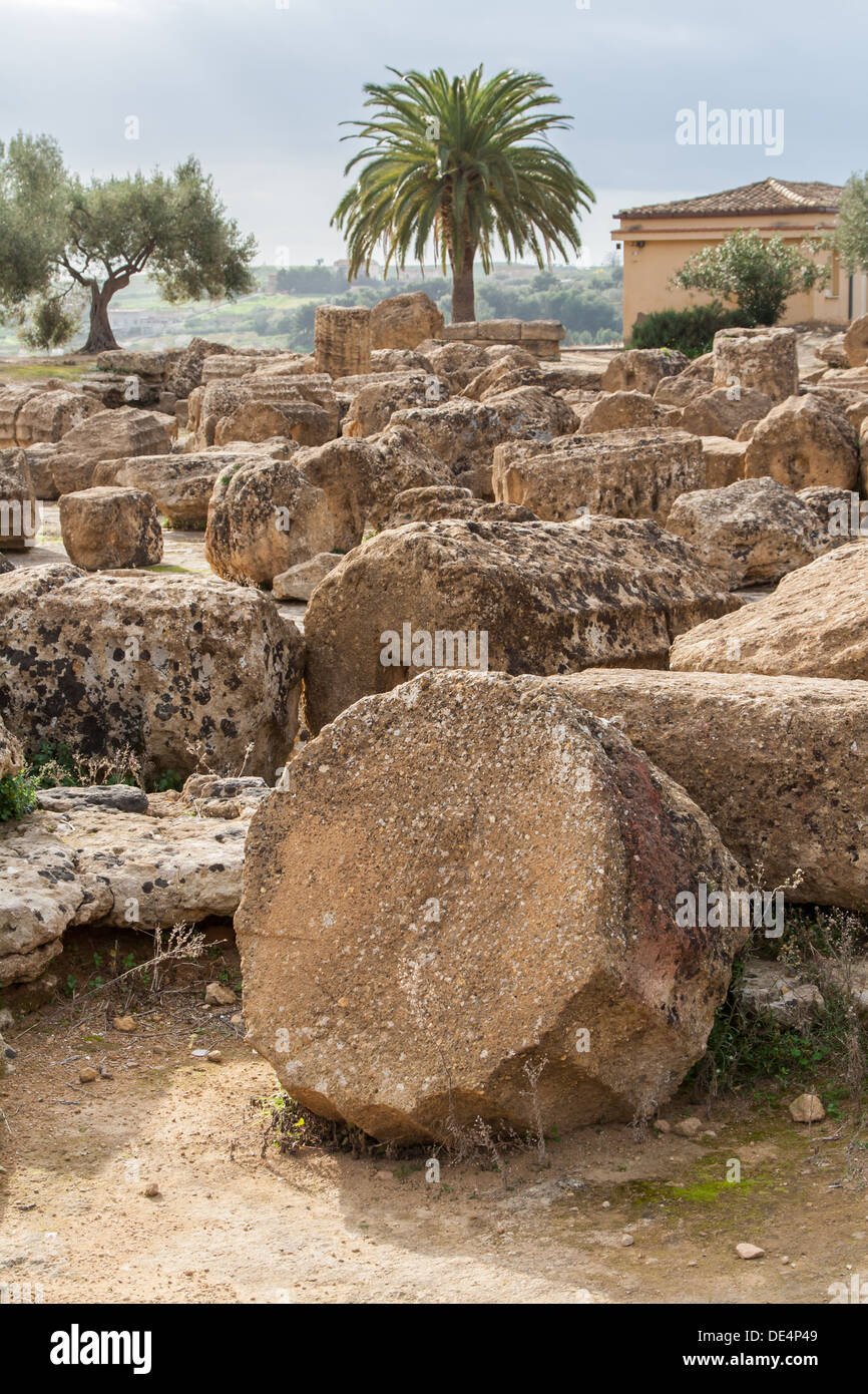 Ruins of Castor and Pollux temple in Agrigento Stock Photo - Alamy