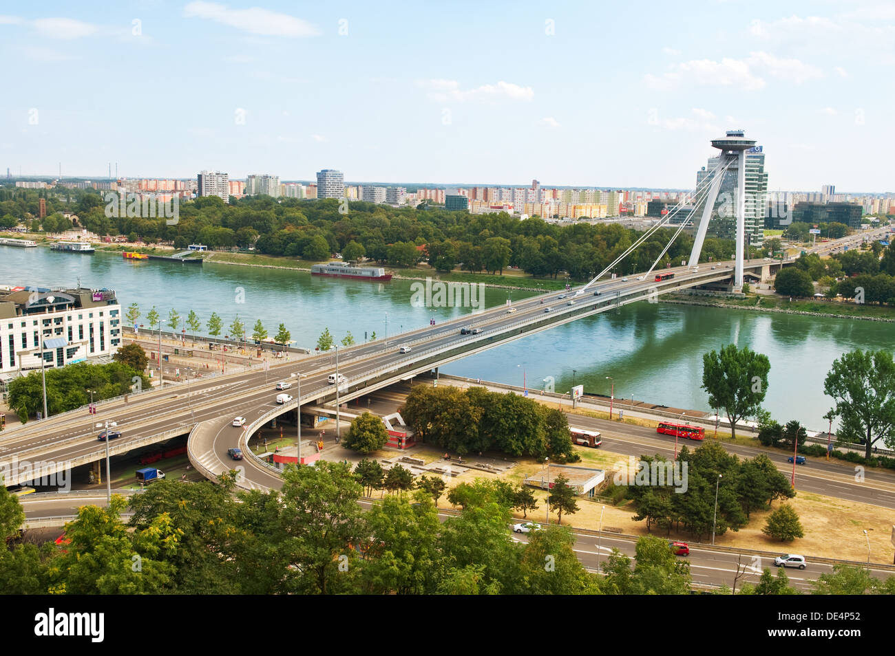 New bridge from castle - Bratislava, Slovakia Stock Photo - Alamy