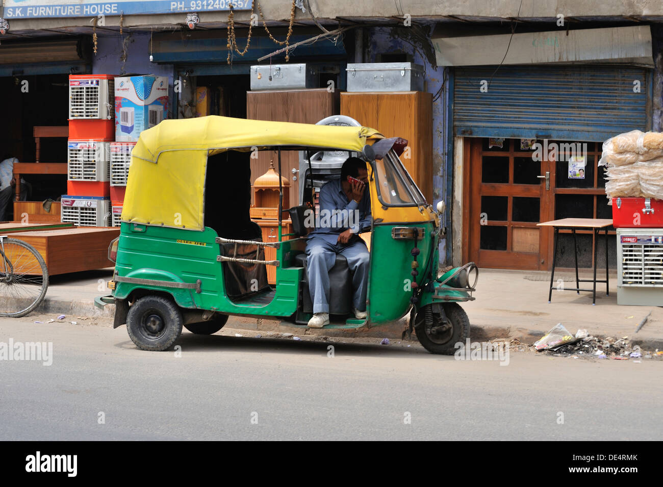 Tuc tuc taxi rank, Old Delhi, India Stock Photo - Alamy