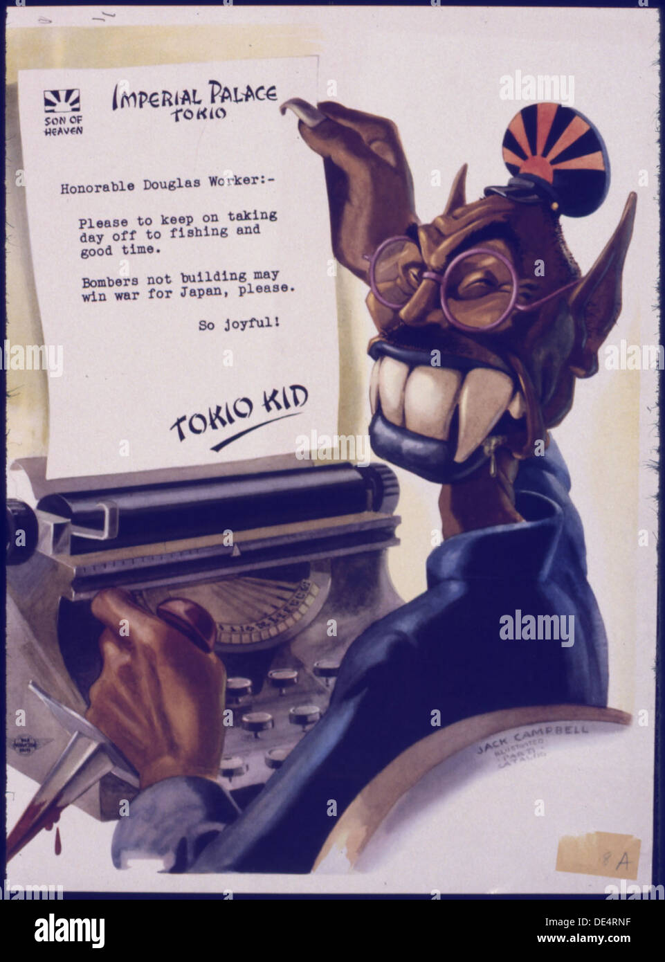 This World War II propaganda poster features the character 'Tokio Kid ...
