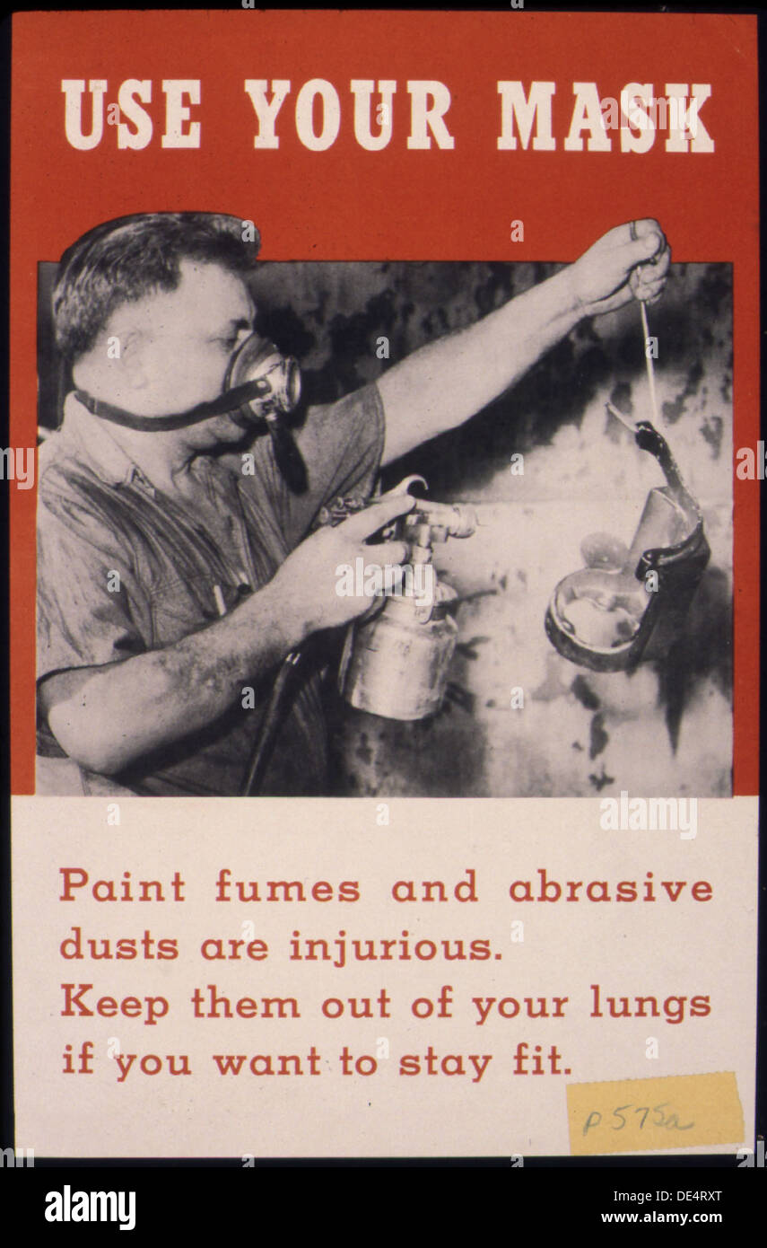 This World War II-era propaganda poster advises workers to use masks to ...