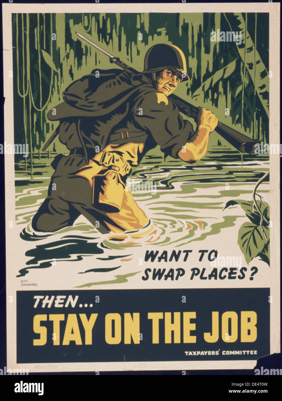 This World War II propaganda poster urges workers to stay committed to ...