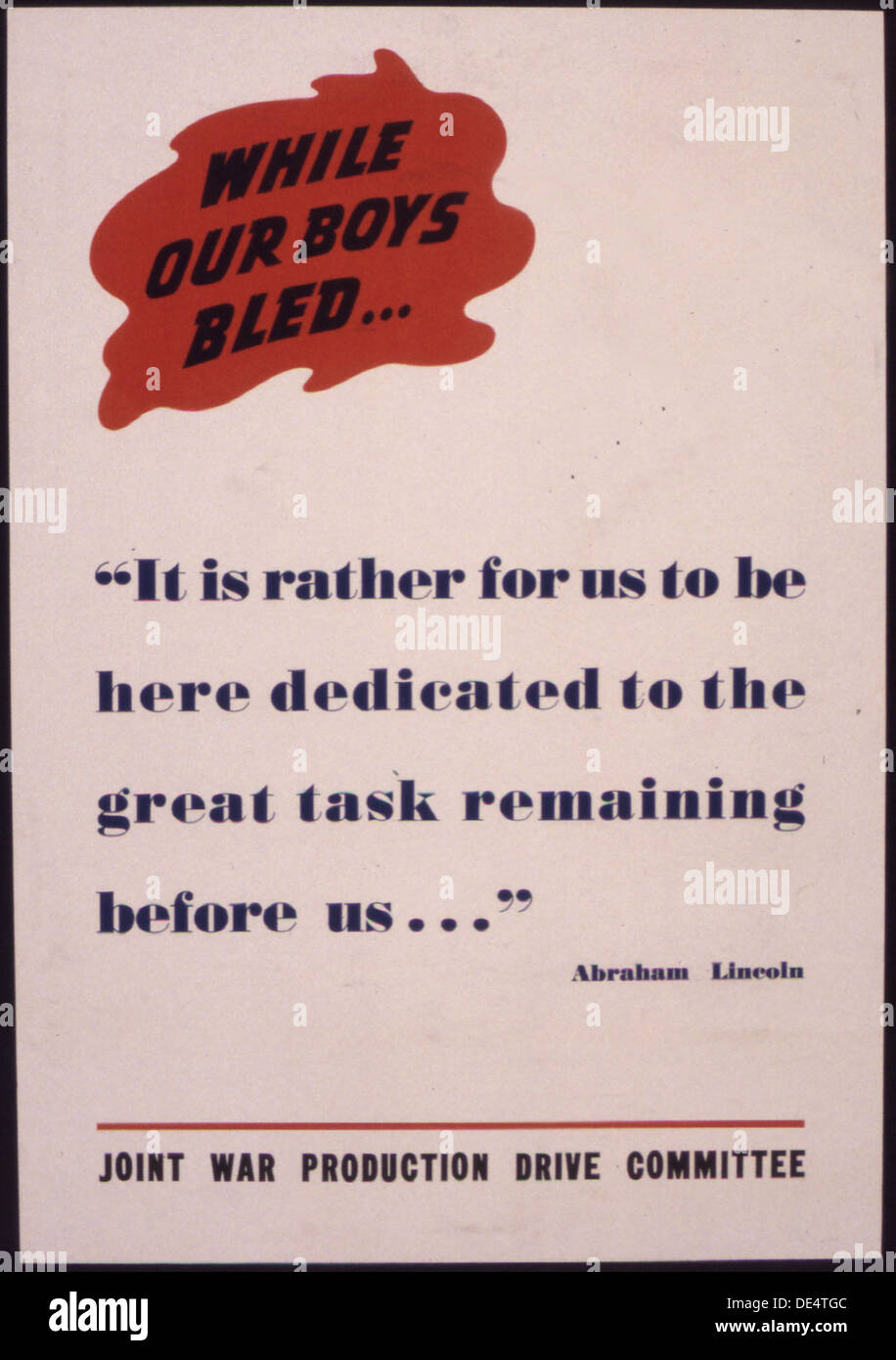 This wartime poster likely focuses on the sacrifices made by soldiers ...