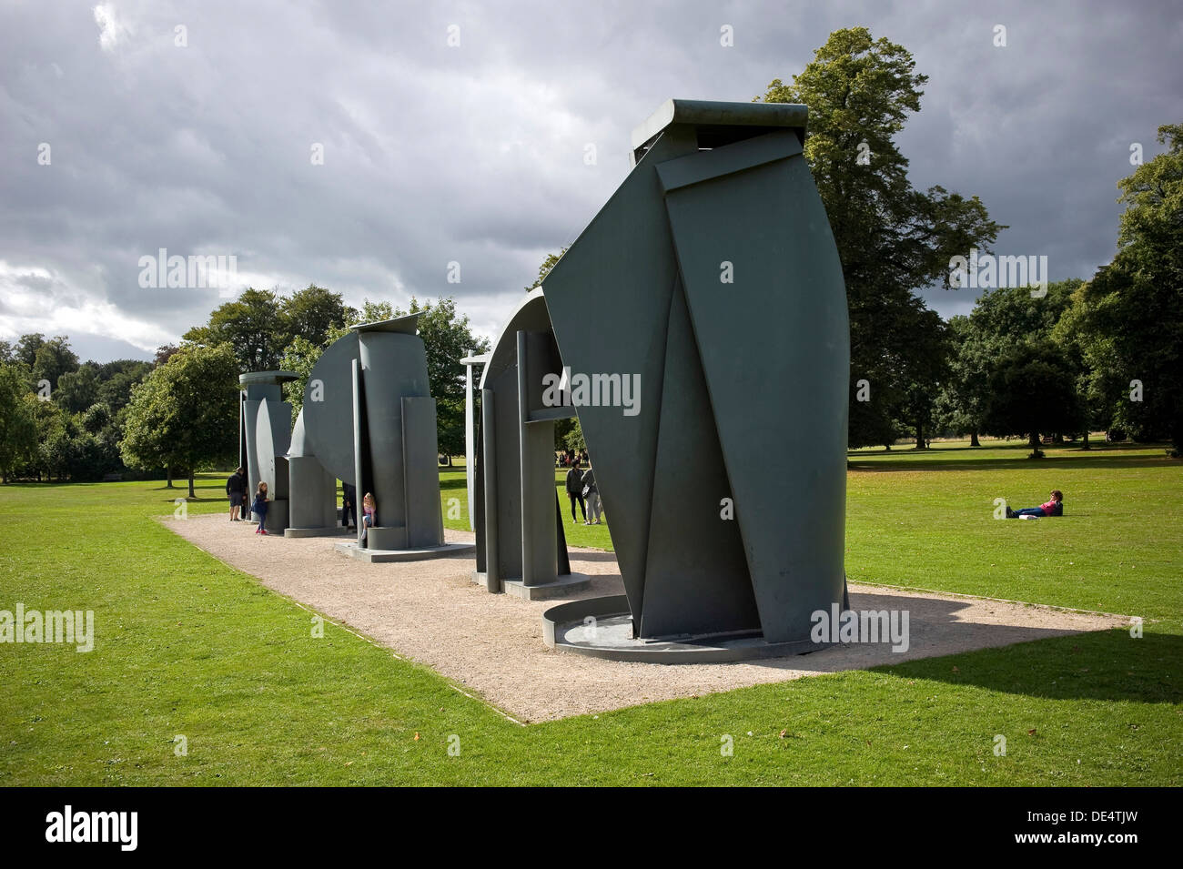 Work by Sir Anthony Caro at the Yorkshire Sculpture Park Stock Photo ...