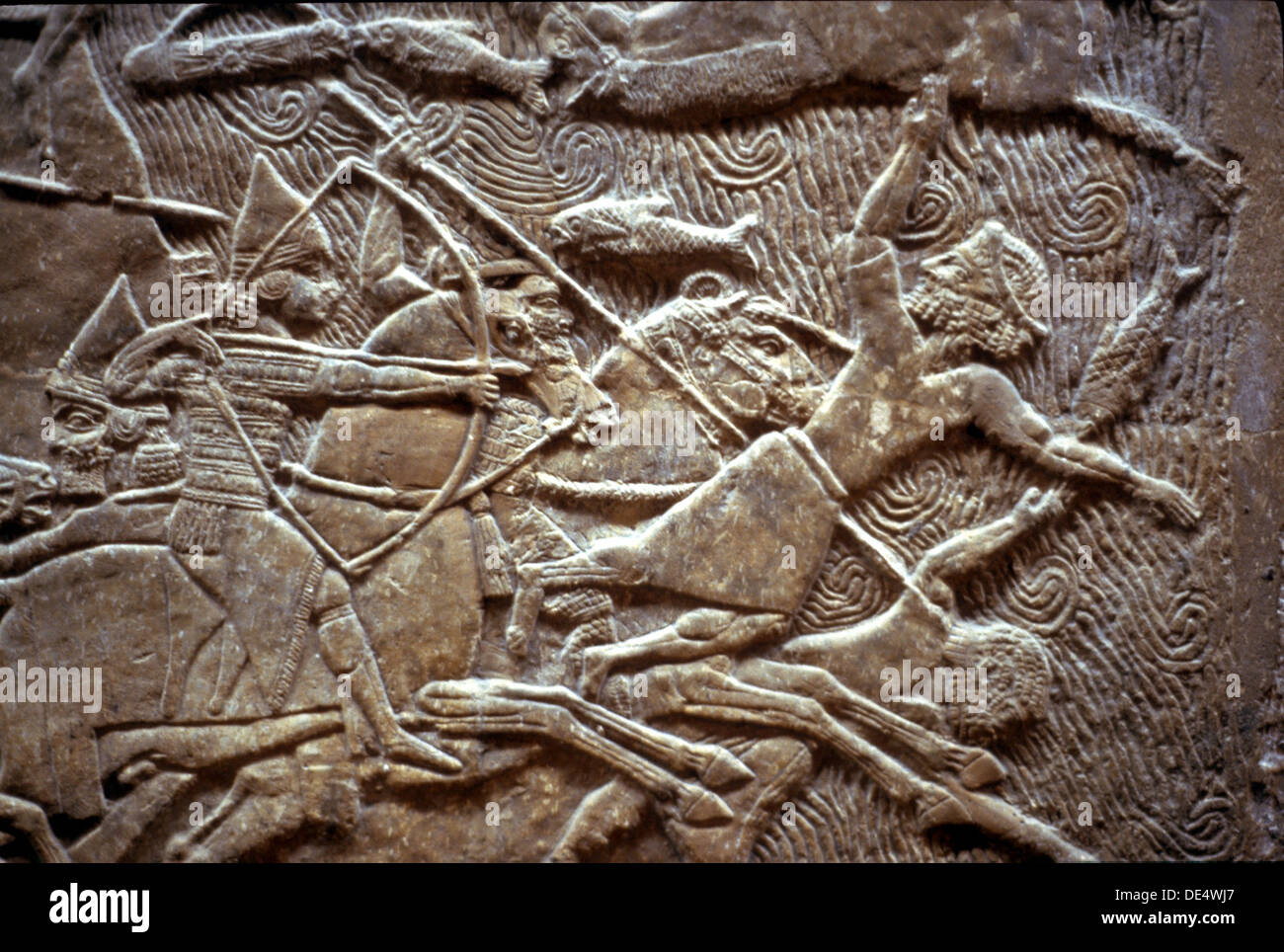 Ashurbanipal at the Battle of Til-Tuba, 650-620 BC. Artist: Assyrian ...