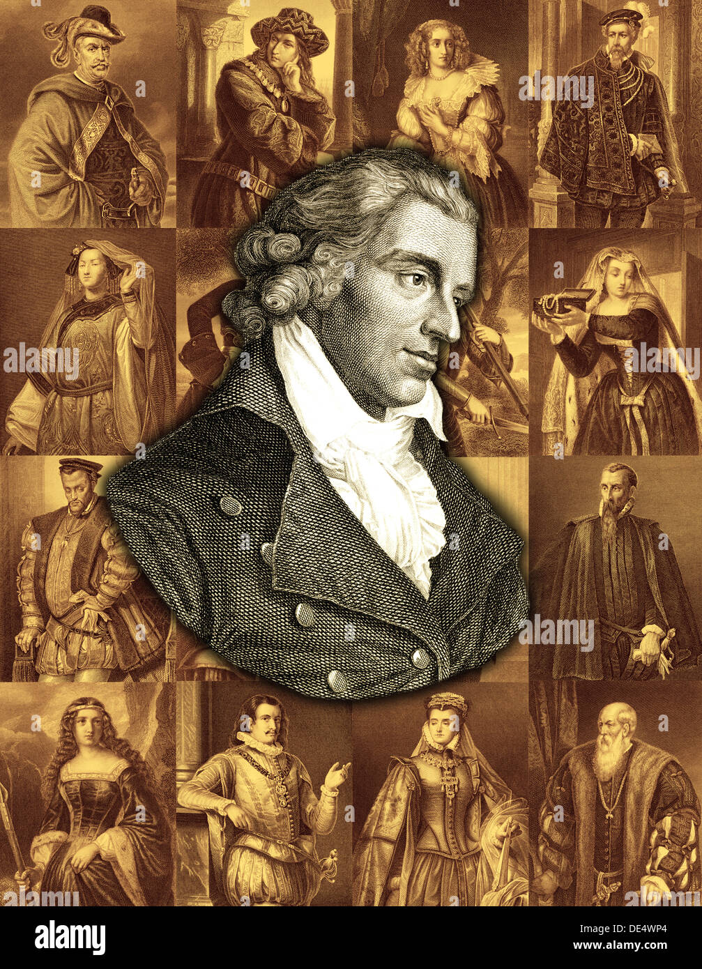 Portrait and characters from the works by Friedrich Schiller, 1759 ...