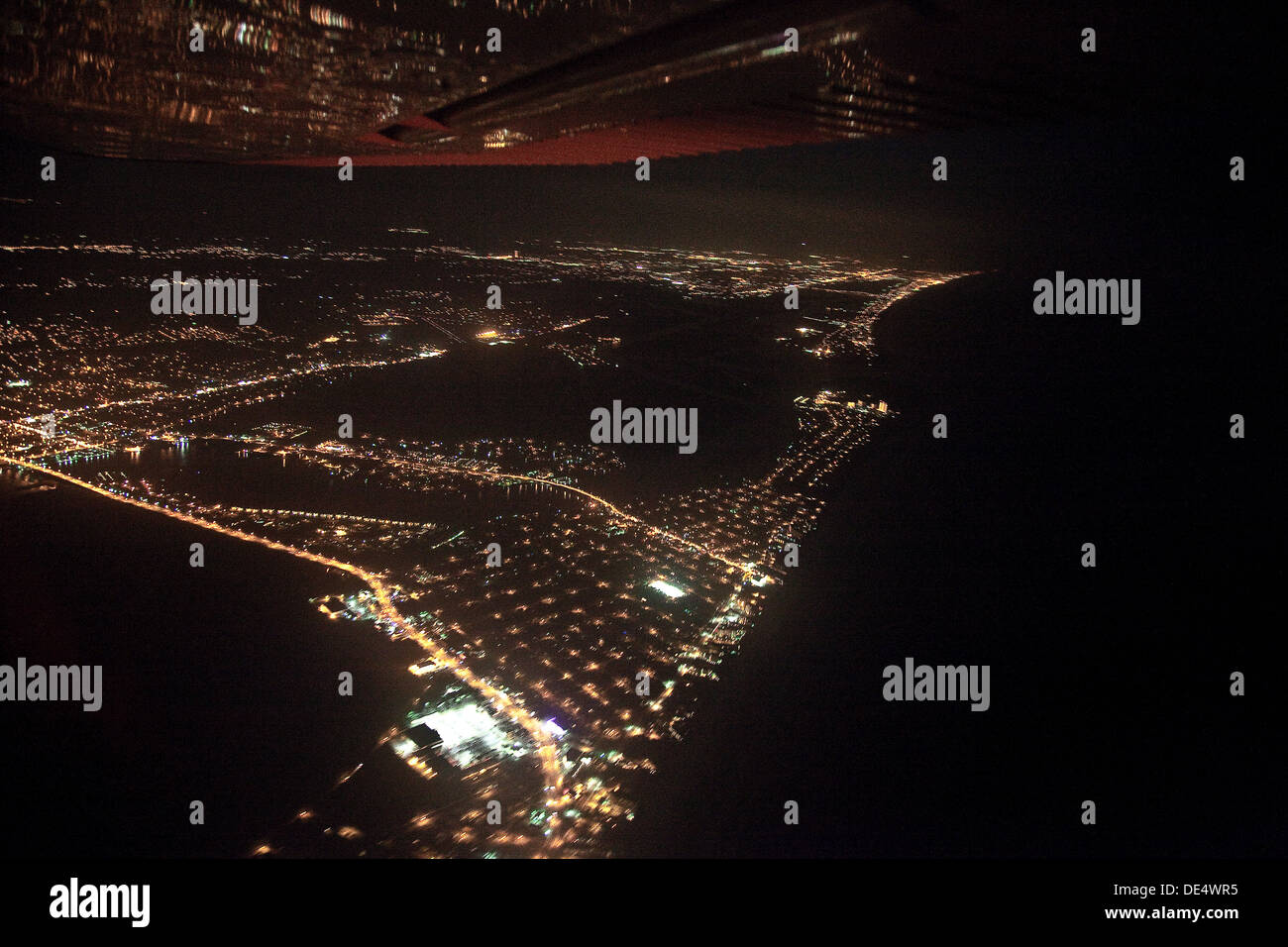 Aerial view of Ponce Inlet, FL at night - May, 2010 Stock Photo - Alamy