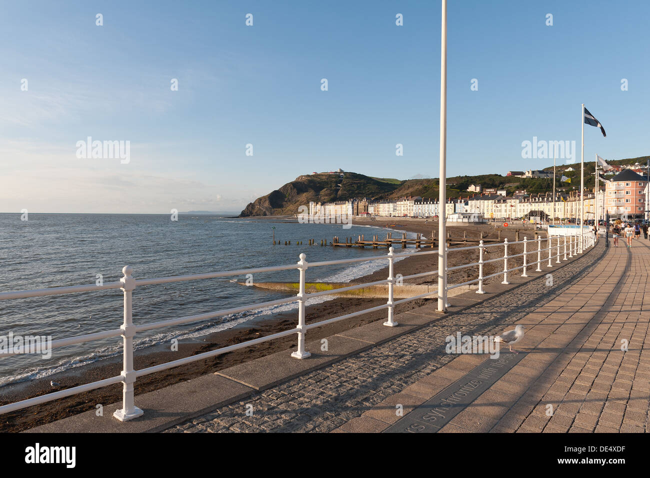 Aberystwyth seafront promenade Constitution Hill with its funicular ...