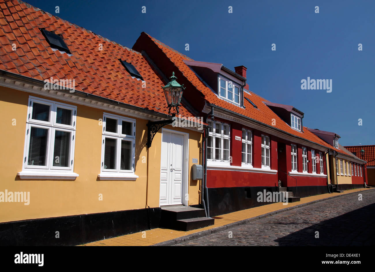 Yellow and red houses roenne bornholm hi-res stock photography and ...