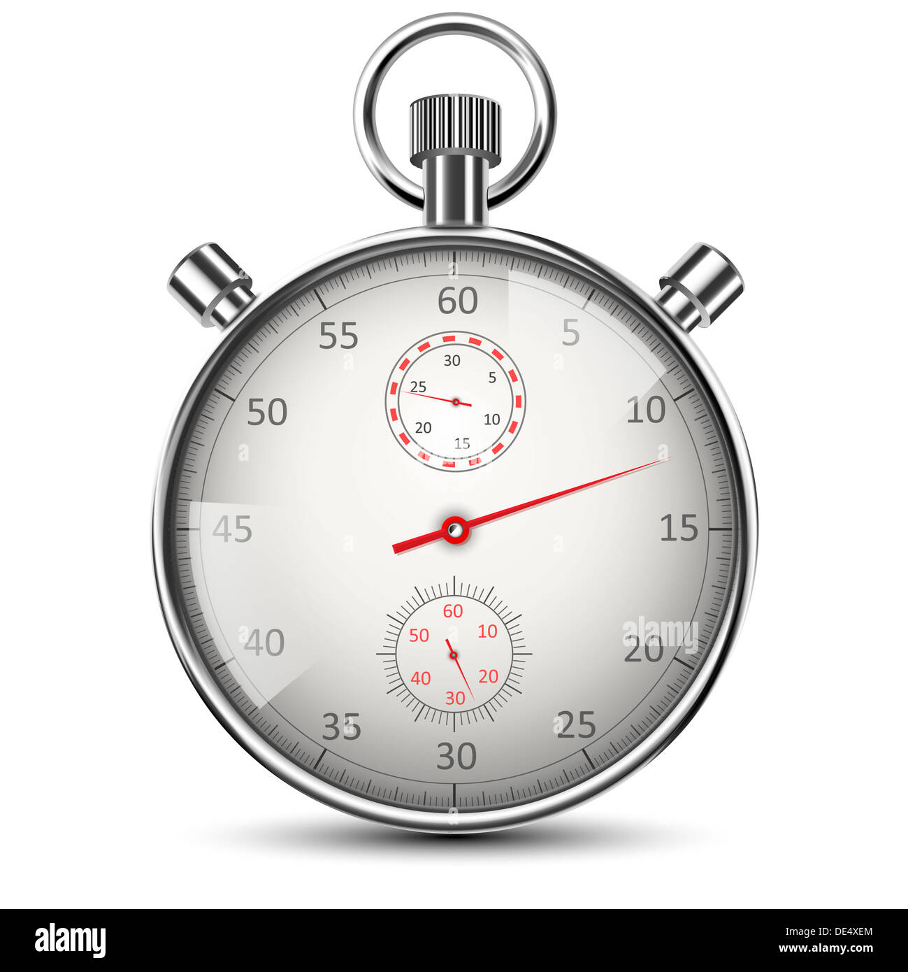 Realistic Classic Stopwatch Isolated on White Stock Photo - Alamy