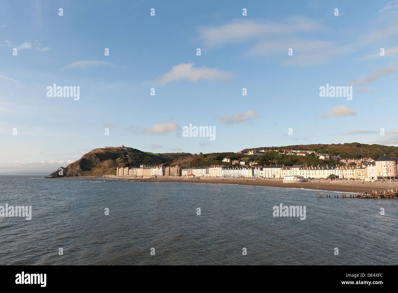 Aberystwyth seafront promenade Constitution Hill with its funicular ...