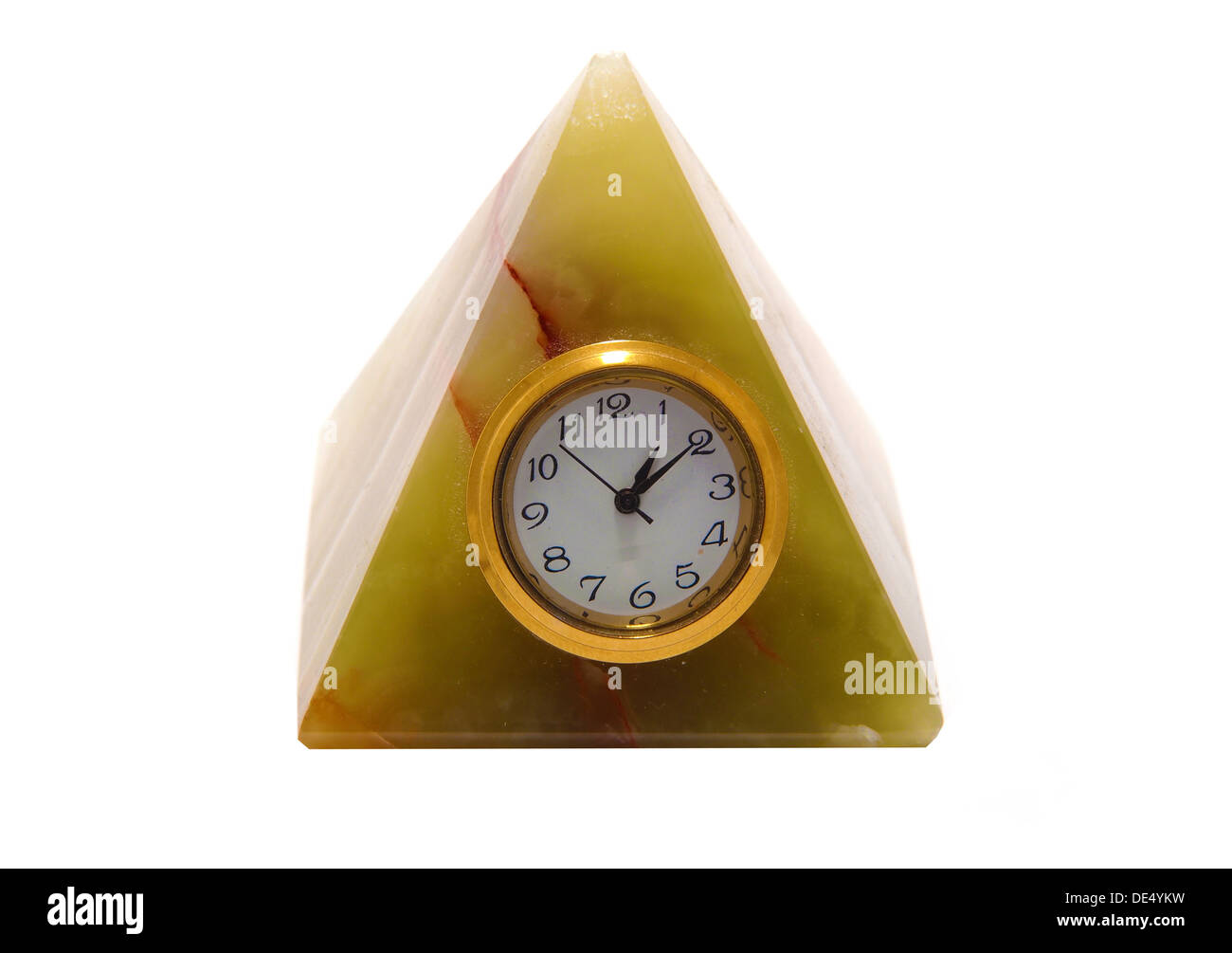 Quartz watches in the form of a pyramid on a white background Stock ...