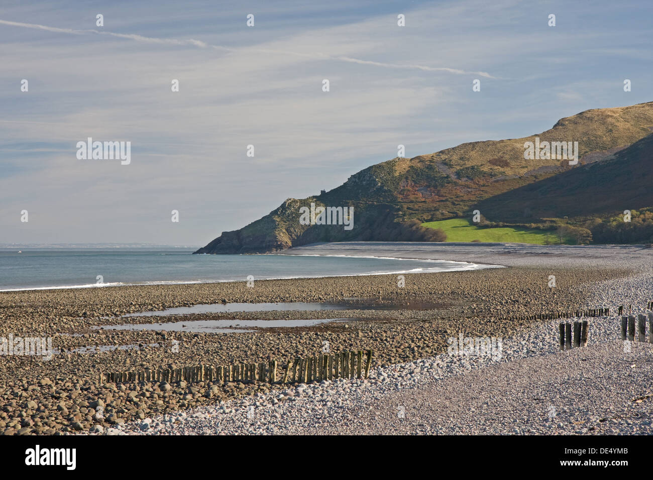 Porlock beach, looking towards Hurlstone Point, Exmoor, Somerset ...
