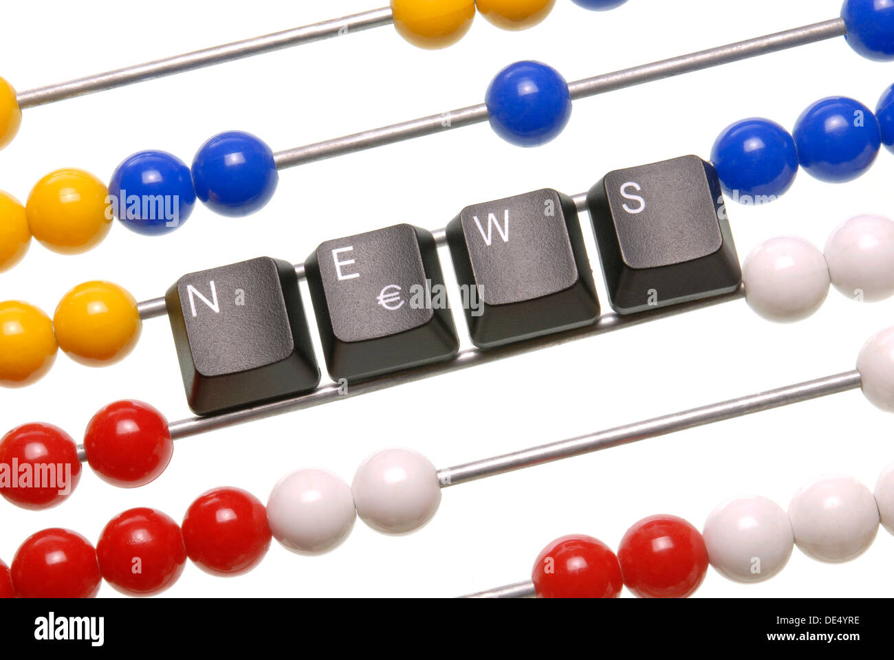 Abacus with computer keyboard keys spelling the word news Stock Photo ...