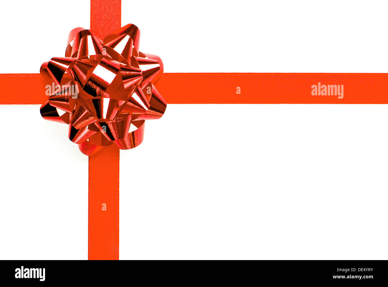 Gift bow with a red ribbon Stock Photo - Alamy