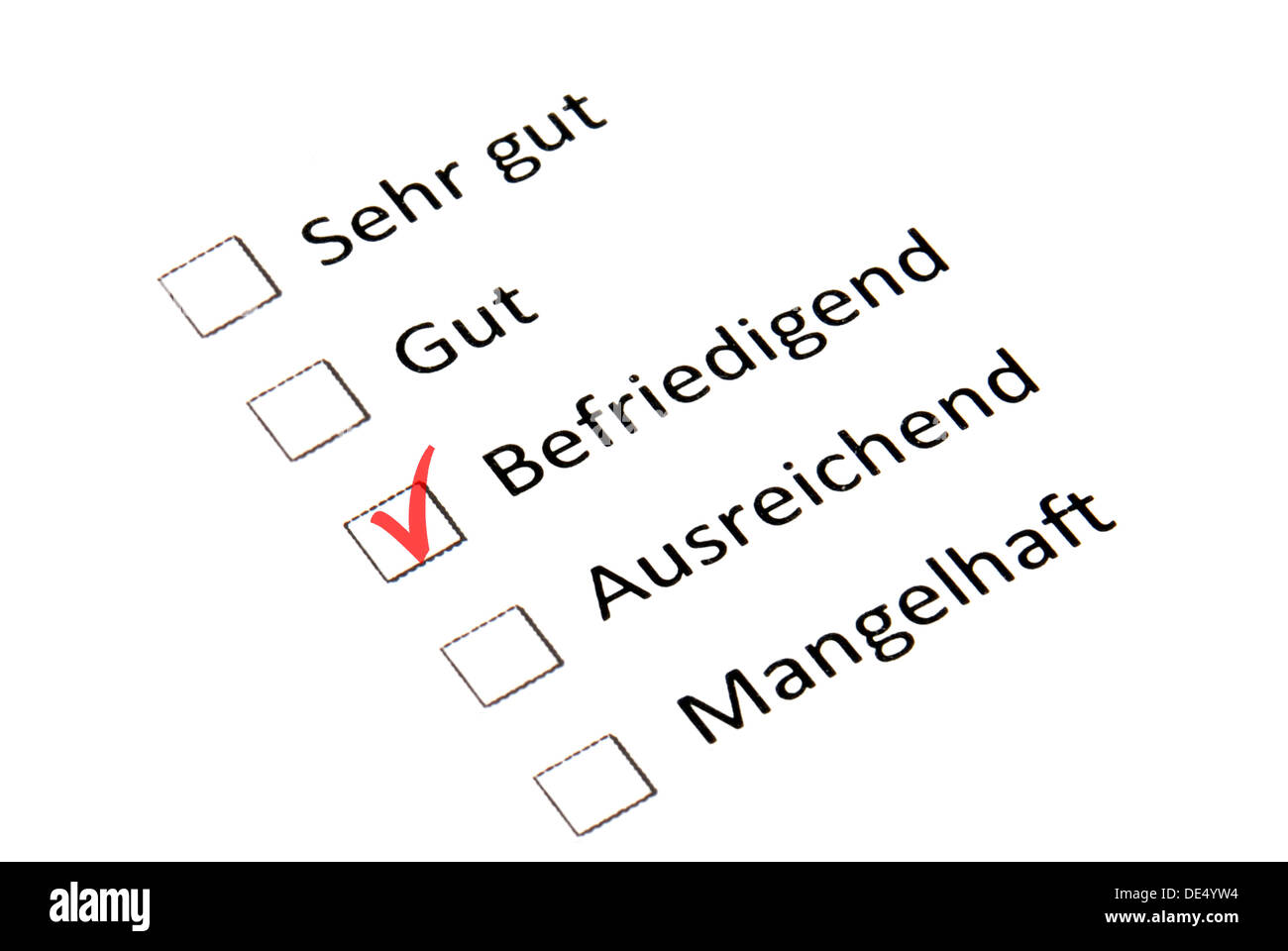 Feedback form with good evaluation, symbolic image for satisfactory ...