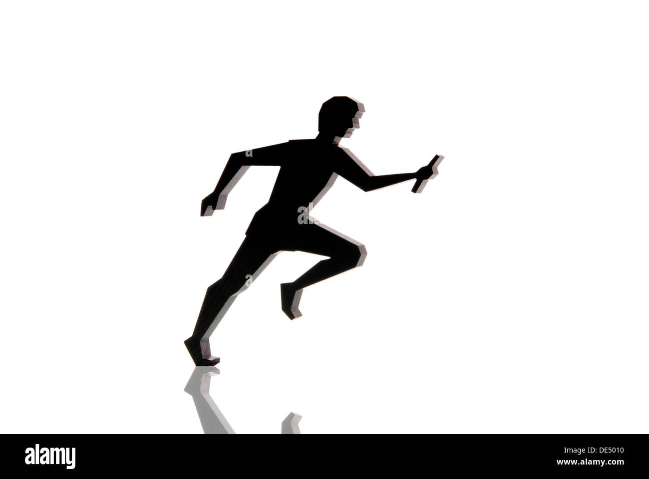 Silhouette of a relay runner Stock Photo - Alamy