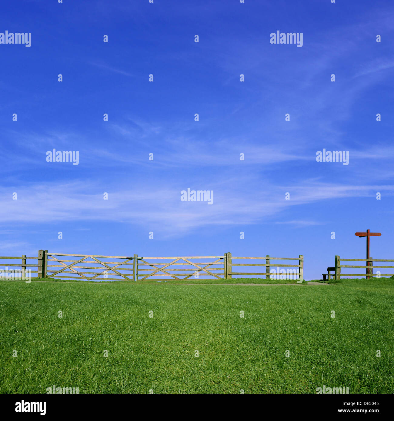 Wooden gate grass hi-res stock photography and images - Alamy
