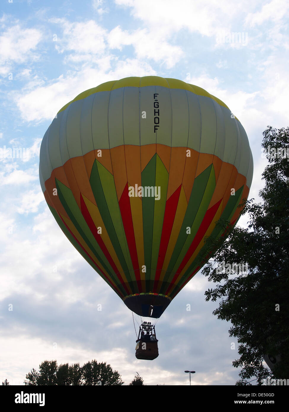 The F-GHOF hot air balloon takes off from Metz, France. Hot air ...