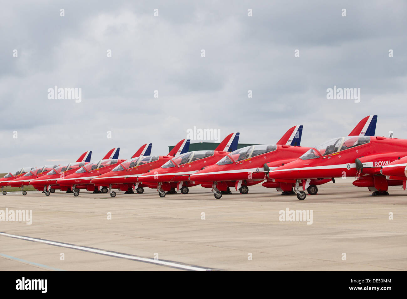 ersey, UK. 11th Sept, 2013. The Red Arrows RAF formation display team ...