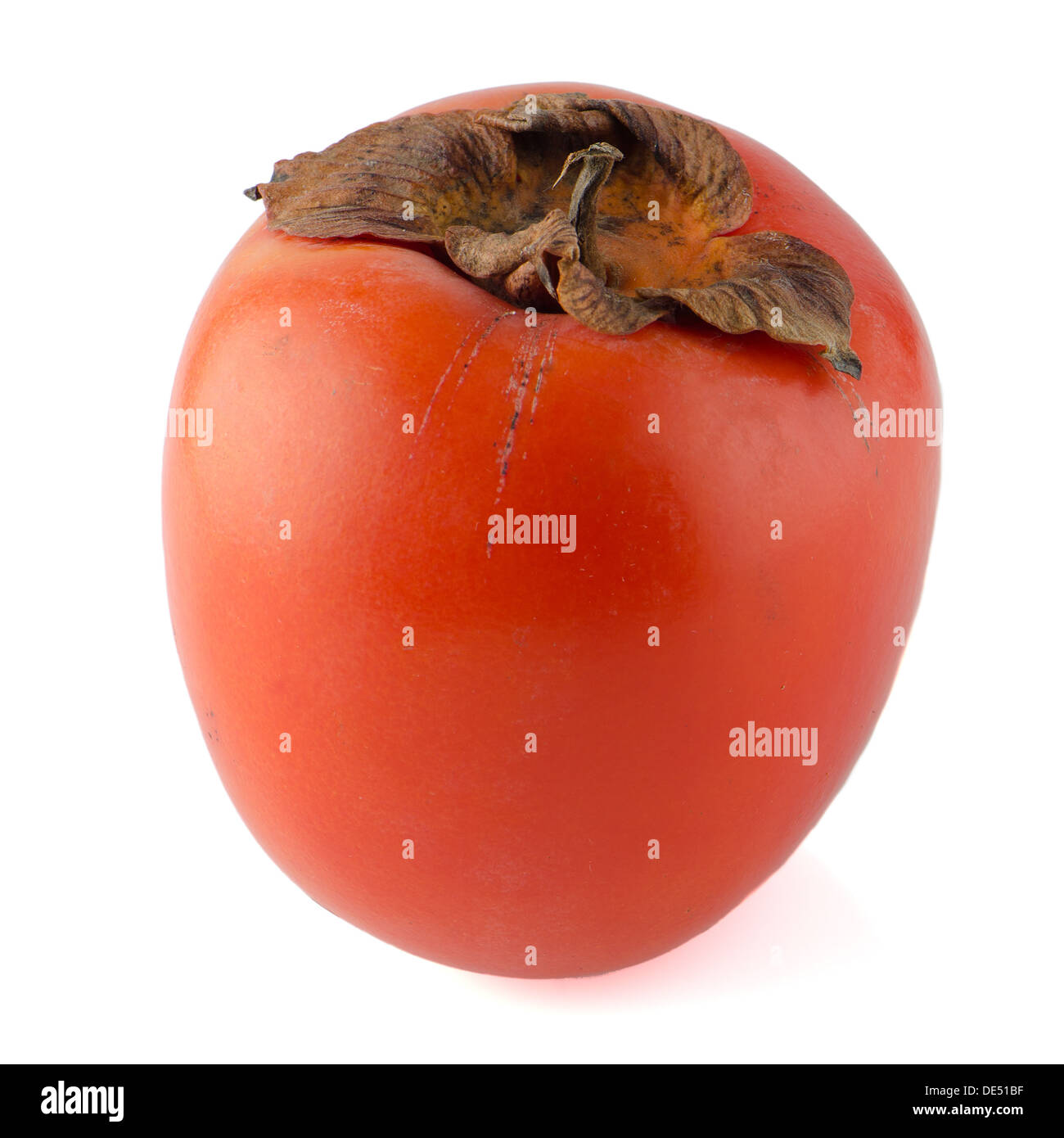 Orange ripe persimmon isolated over white background Stock Photo - Alamy