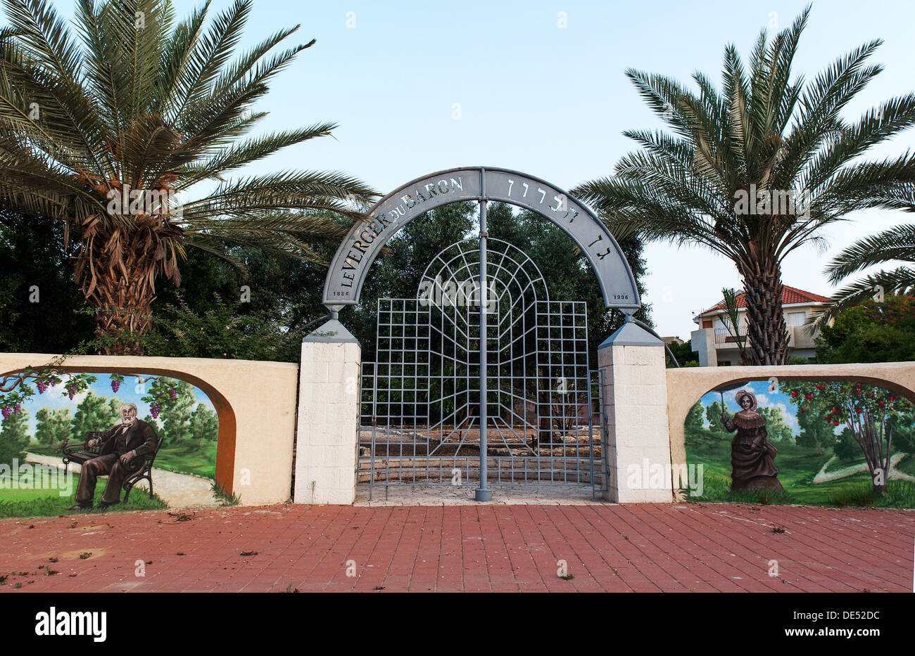 The gated entrance to the "Baron Garden" in memory of Baron Edmond De ...